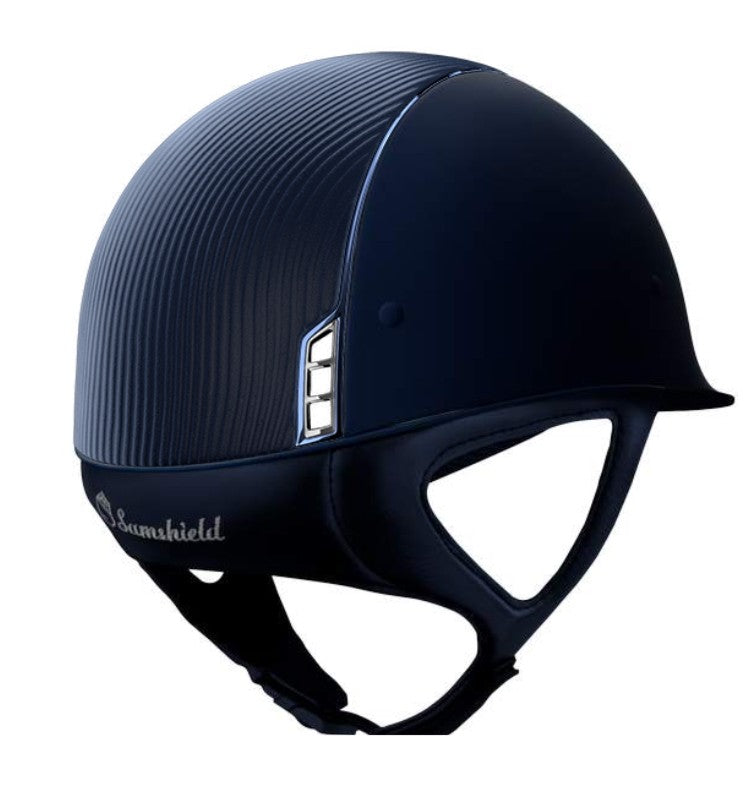 Samshield Premium Navy Helmet with Leather top – KC Equestrian Wear